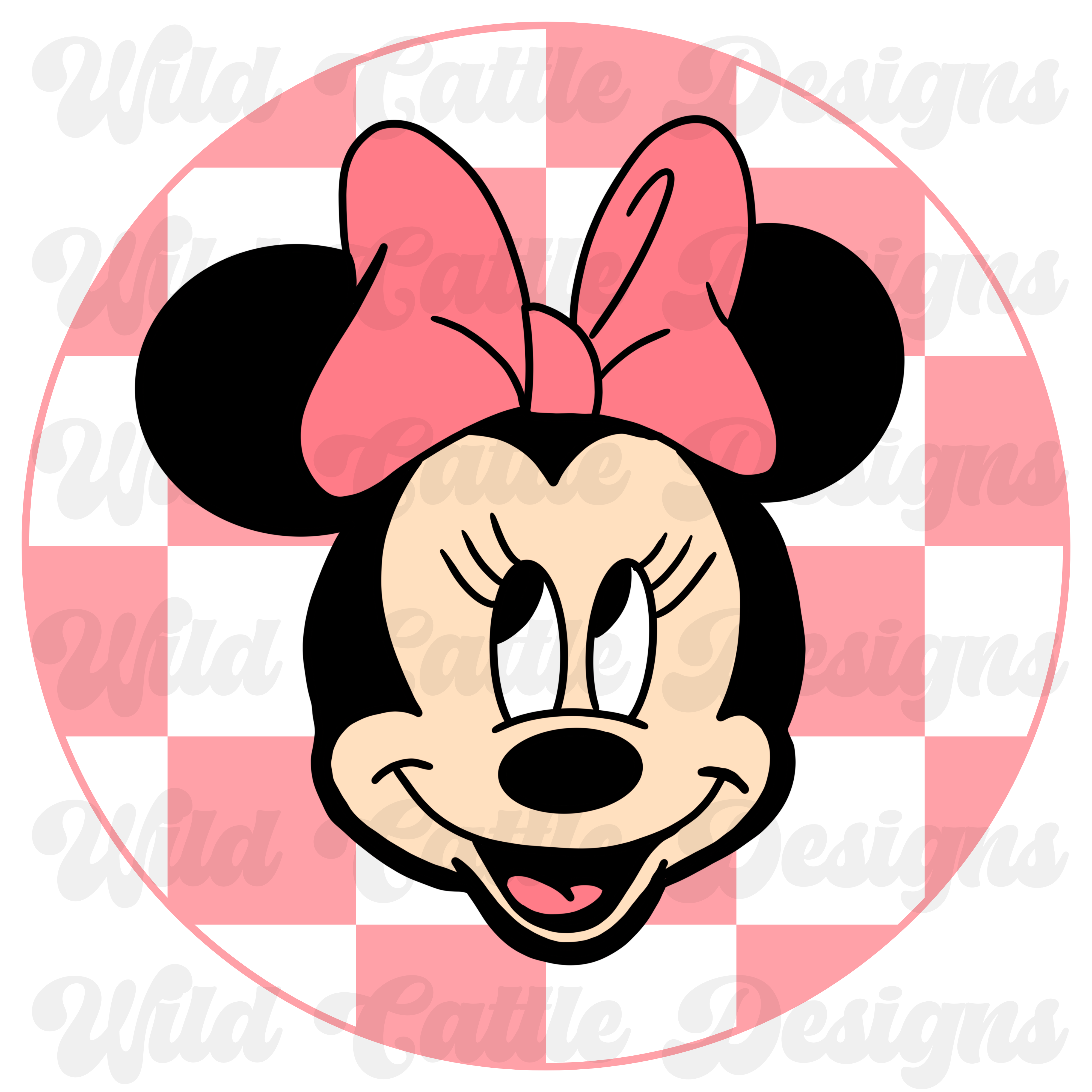 Pink mouse checkered png – Wild Cattle Designs